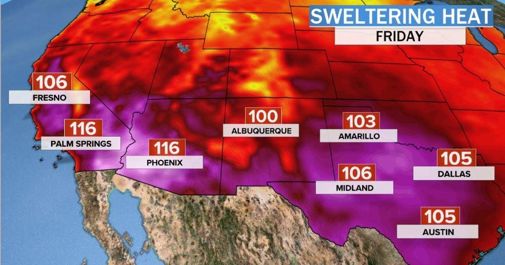 Sweltering Heat Wave Bakes The Western United States Cbs News