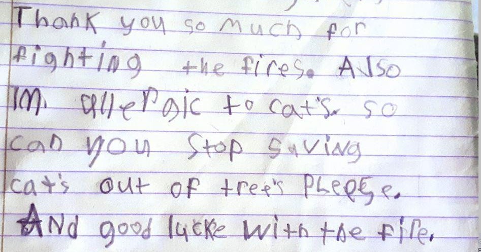 Adorable 'Thank You' Letter Helps Firefighters At Colorado Wildfires ...