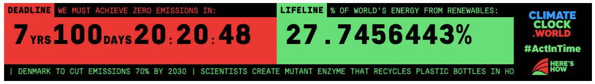 Colossal Climate Clock in New York City counts down to global deadline ...