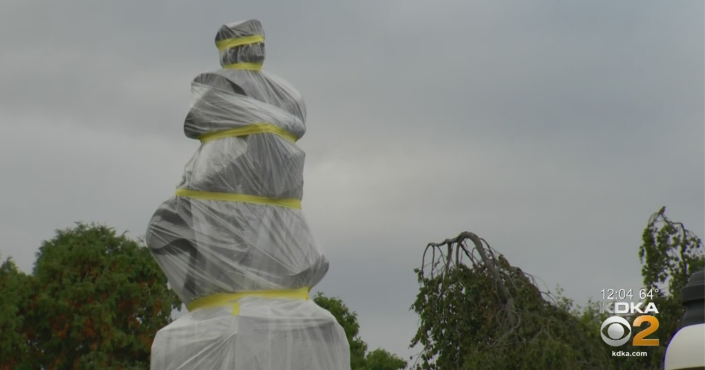 Both sides meet regarding fate of Christopher Columbus statue in Schenley Park - CBS Pittsburgh