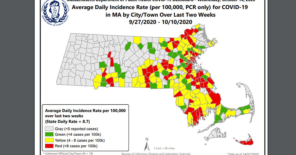 Massachusetts Moves Coronavirus Risk Map To Thursdays To Add More Data ...