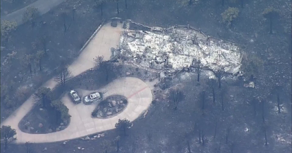 Copter4 Video Shows Homes Destroyed By CalWood Fire - CBS Colorado