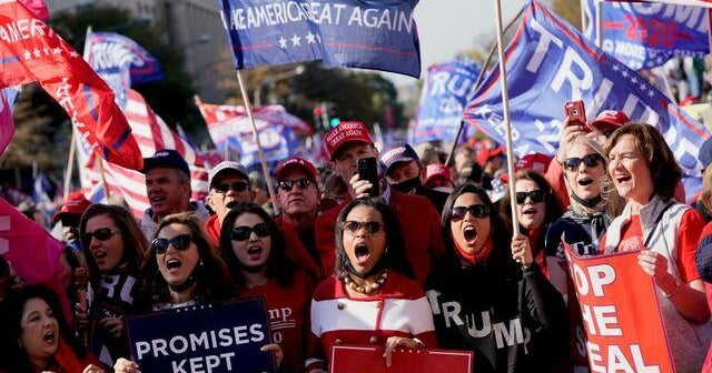 Trump supporters gather for "Million MAGA March" - CBS News