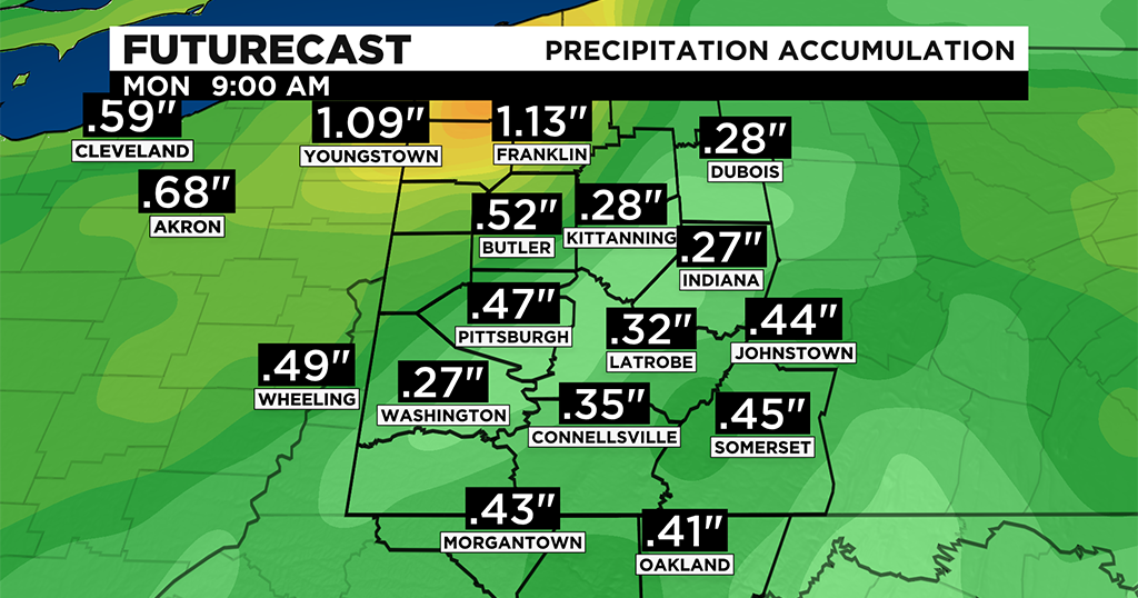 Pittsburgh Weather: Rainy Sunday To Wrap Up Weekend - CBS Pittsburgh
