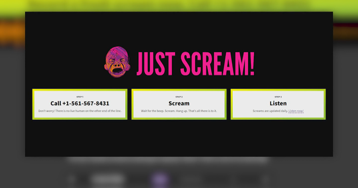 Blow Off Some Steam By Calling Just Scream Hotline - CBS Philadelphia