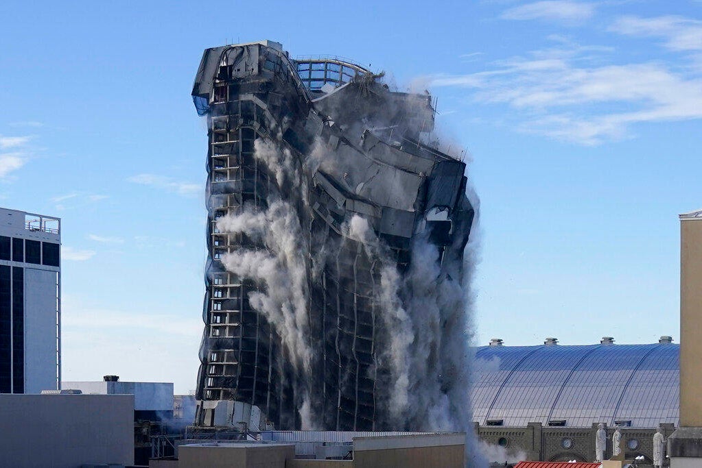 Former Trump Plaza casino in Atlantic City is imploded after falling ...