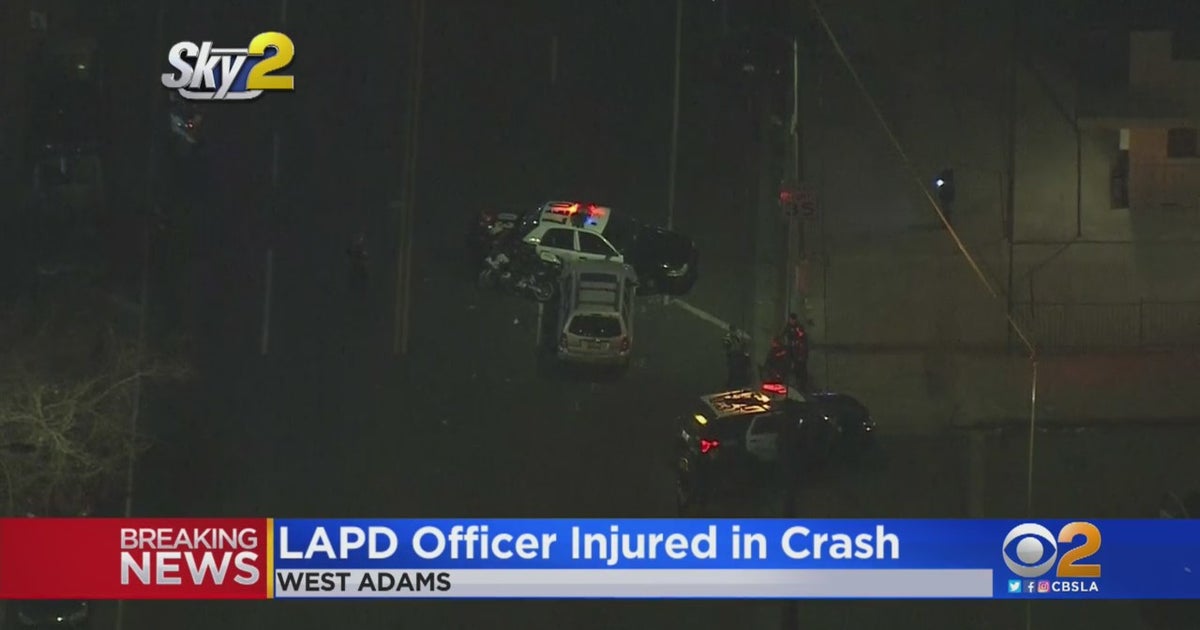 LAPD Motorcycle Officer Taken To Hospital After Crash - CBS Los Angeles