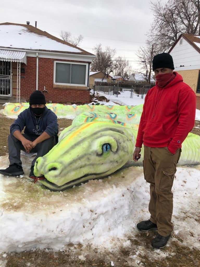 Snow Snake Slithers Into Denver Front Yard - CBS Colorado