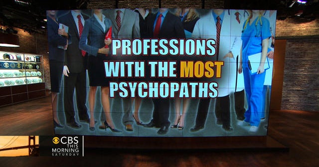 What jobs have the most psychopaths? - CBS News