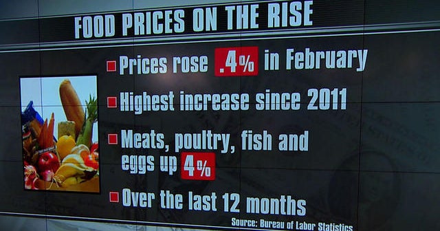 Food costs rise in February - Highest increase since 2011 - CBS News