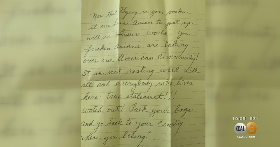 'It's Disgusting': Racist Anti-Asian Letter Saying 'Go Back To Your ...