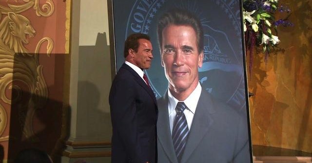 Arnold Schwarzenegger's official portrait revealed in California - CBS News