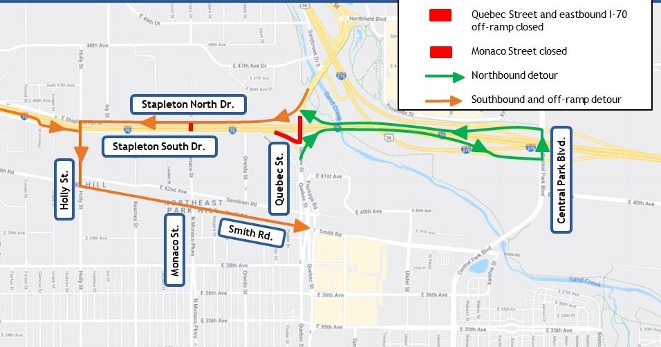 Traffic Alert: Full Weekend Closure Of Quebec St. Under I-70 - CBS Colorado