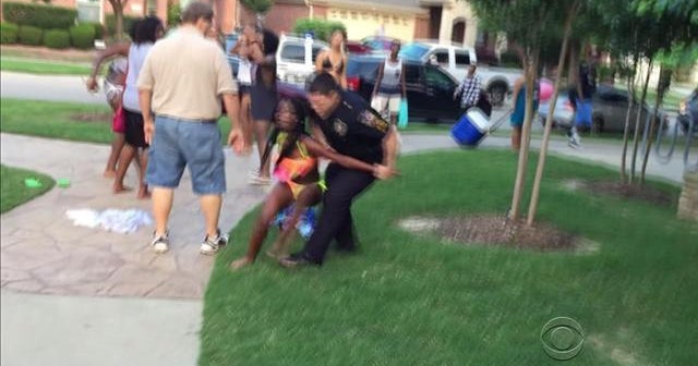 Community outrage against police over Texas pool party incident - CBS News