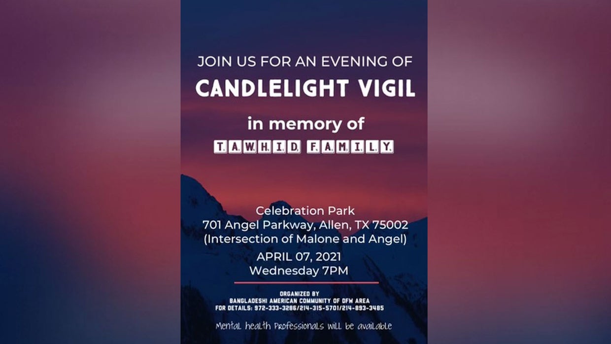 Candlelight Vigil Planned Tonight For Towhid Family Killed In Allen ...