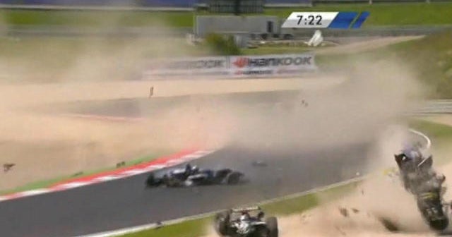 Frightening crash at Formula 3 race - CBS News