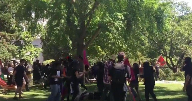 Multiple injuries after "Nazi mega-rally" brawl - CBS News