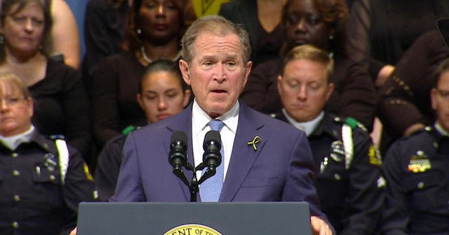 President Bush speaks at Dallas memorial service - CBS News