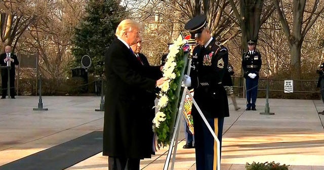 Trump lays wreath at Tomb of the Unknown Soldier - CBS News