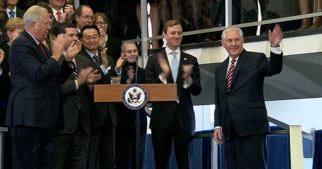 Rex Tillerson urges State Department to "work as one team" - CBS News