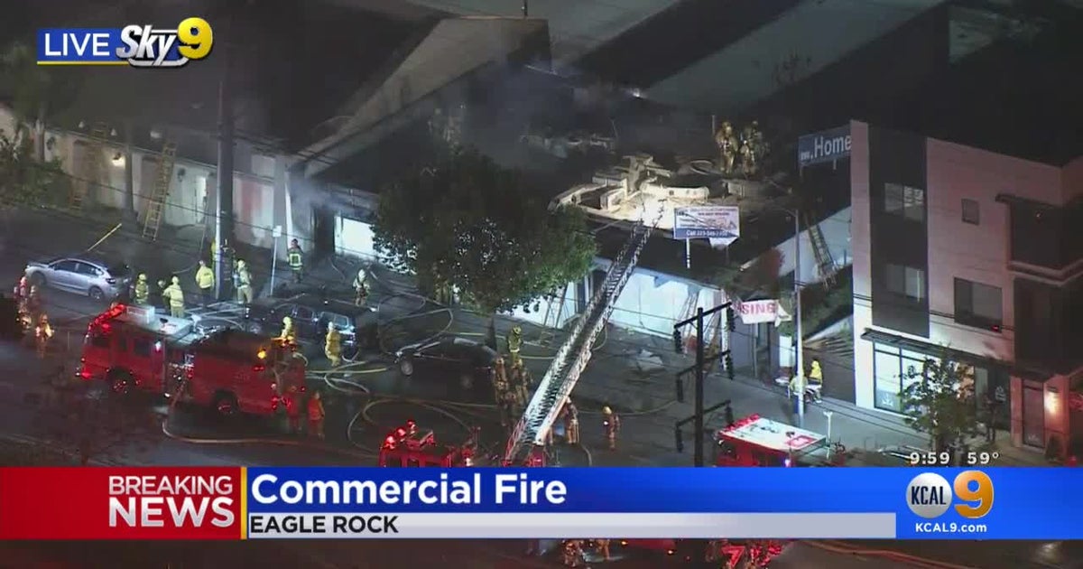 Flames Damage Commercial Building Under Demolition In Eagle Rock - CBS ...