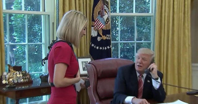 Trump compliments reporter on her "nice smile" - CBS News