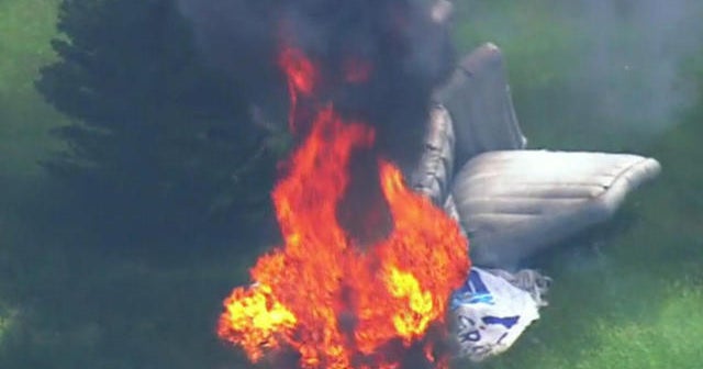 Blimp crashes at the U.S. Open - CBS News