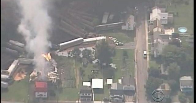 Freight train derailment causes massive explosion - CBS News