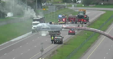 Semi Truck Fire Closes Both Directions Of Highway 252 In Brooklyn Park ...