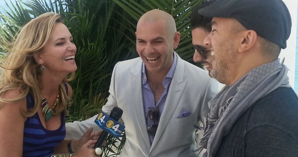 Mr. 305 Pitbull Goes One-On-One With CBS4's Lisa Petrillo During The ...