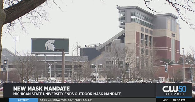 Michigan State University Ends Outdoor Mask Mandate - CBS Detroit