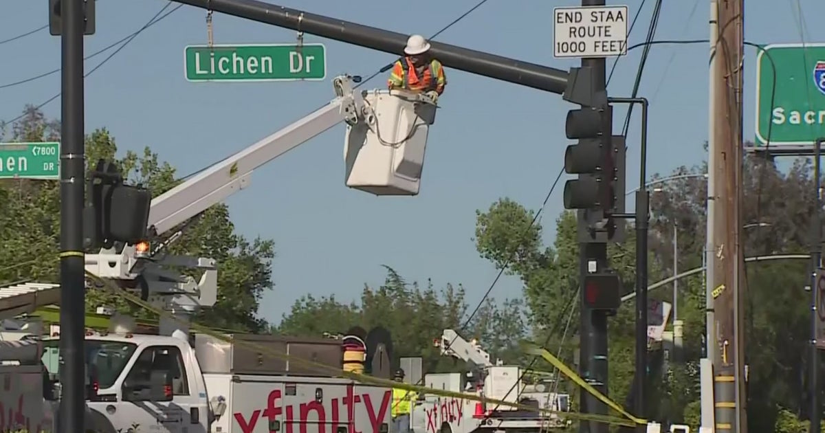 Truck Carrying Tractor Clips Power Lines In Citrus Heights - CBS Sacramento