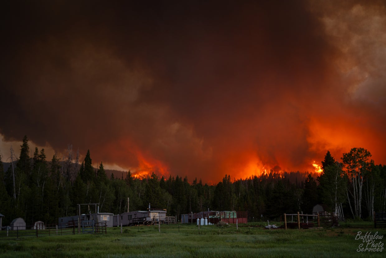Photos: Muddy Slide Fire Lights Up Night Sky In Routt County - CBS Colorado