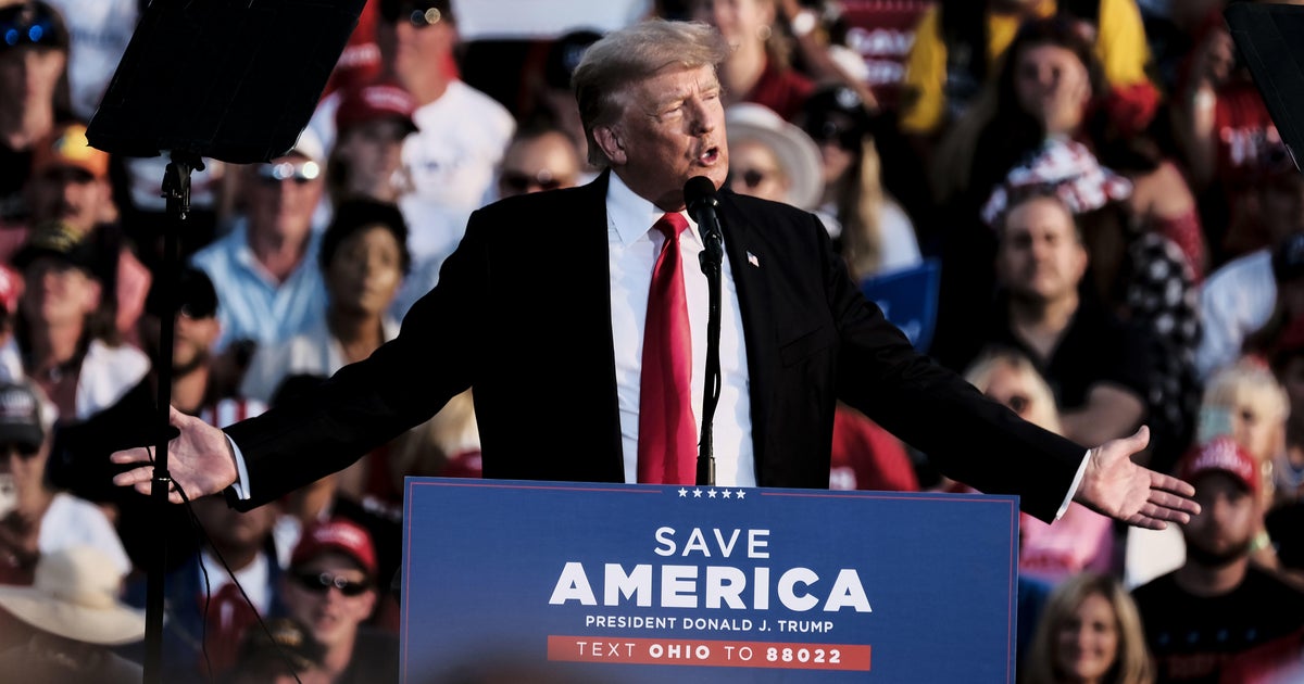 Former President Trump holds first rally since leaving office - CBS News