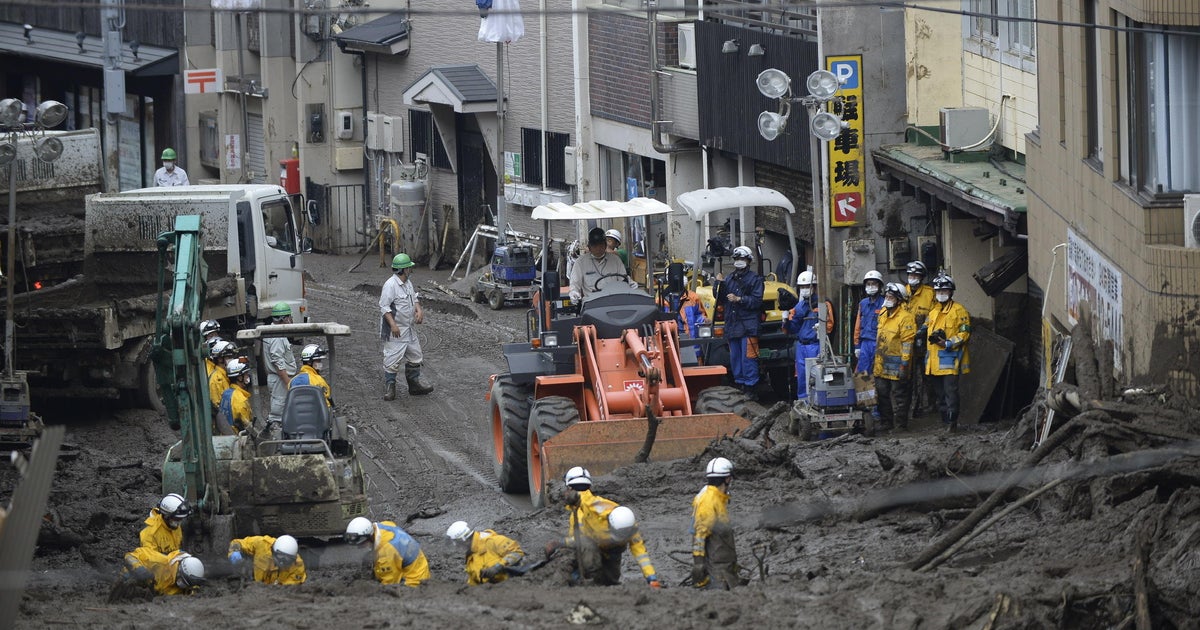 Dozens missing after landslide tears through Japanese resort town - CBS ...