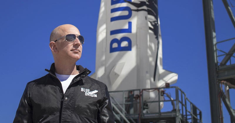 Jeff Bezos launching to space with Blue Origin, pursuing dream "step by ...