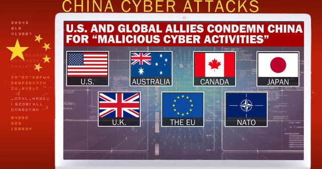 U.S., global allies condemn China for "malicious cyber activities ...