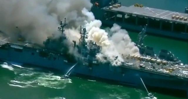 Navy sailor charged with starting warship fire last year - CBS News