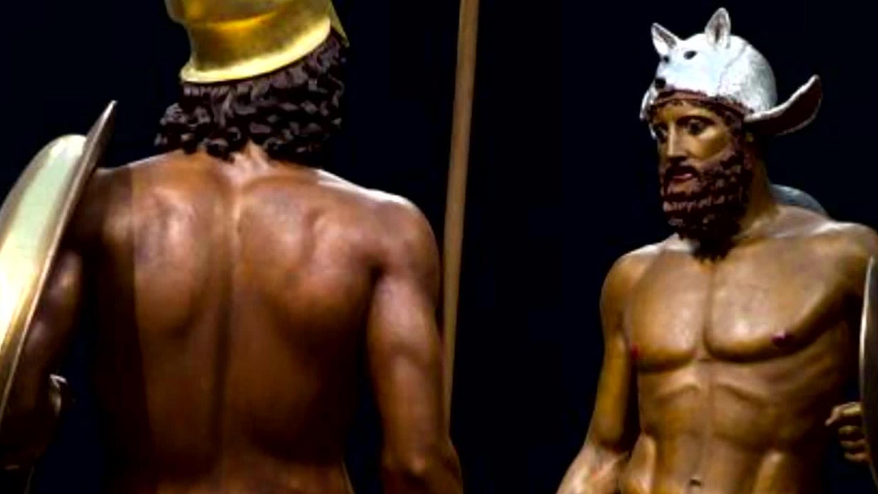 Ancient sculptures reveal their true colors - CBS News