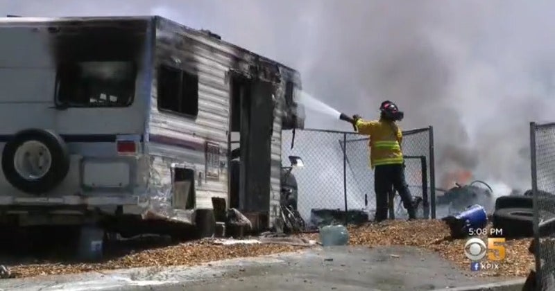 Firefighters Knock Down Brush Fire at North San Jose Homeless ...