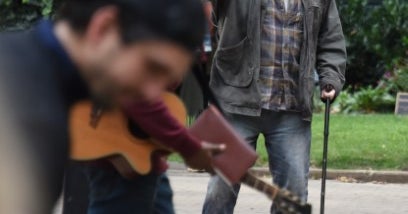 Actor Nick Nolte Filming in Rittenhouse Square