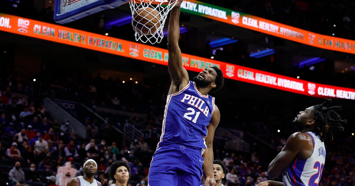 Embiid Scores 30 On Bad Knee, 76ers Hold Off Winless Pistons - CBS ...