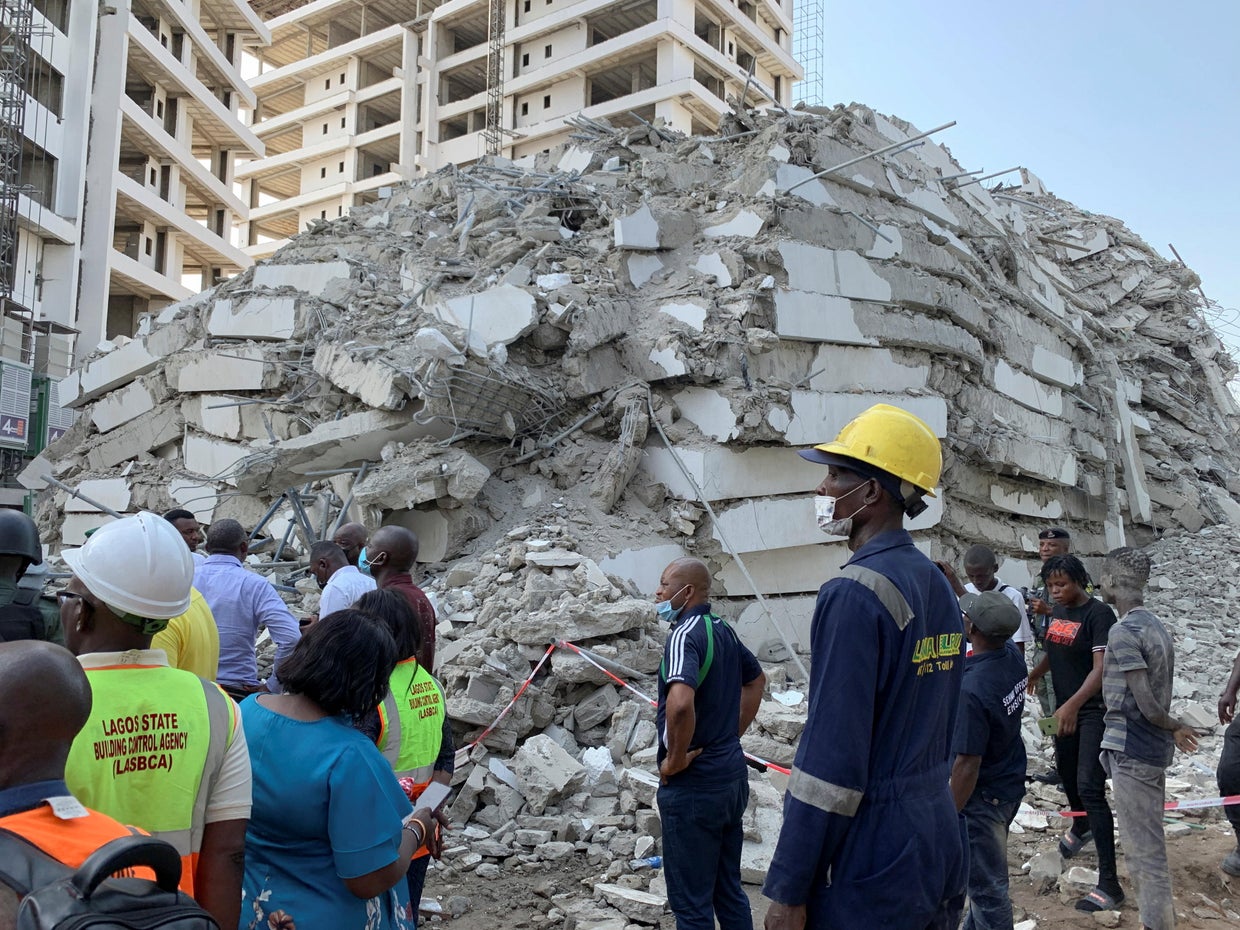 Dozens feared trapped after deadly high-rise building collapse in Nigeria - CBS News