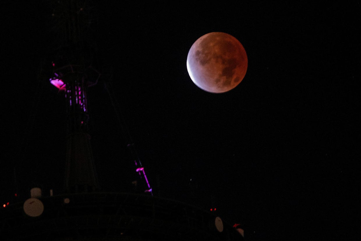 Stunning images of longest partial lunar eclipse since 1440