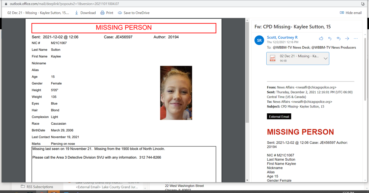 Located Kaylee Sutton 15 Of Lincoln Park Cbs Chicago