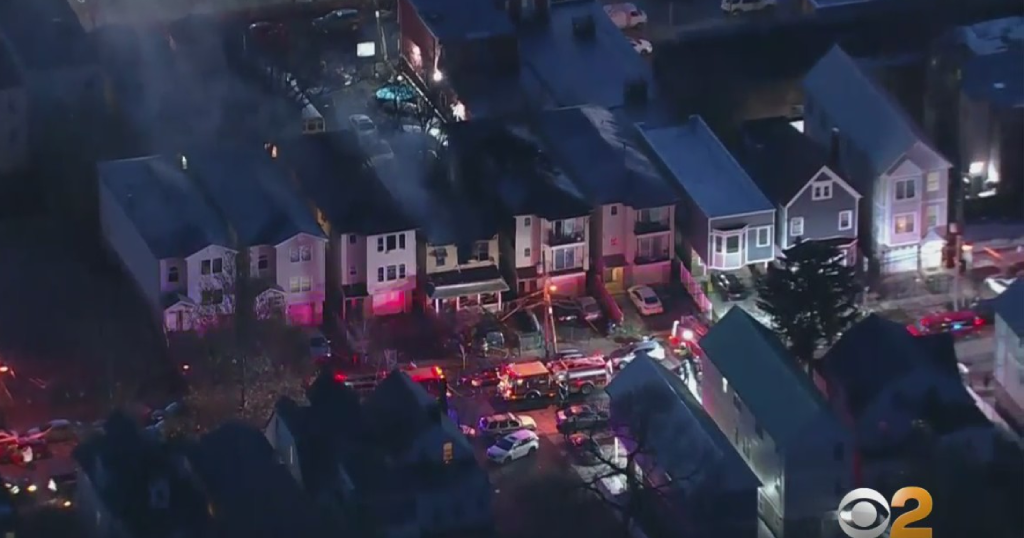 Early Morning Fire Rips Through Roof Of Newark Home - CBS New York