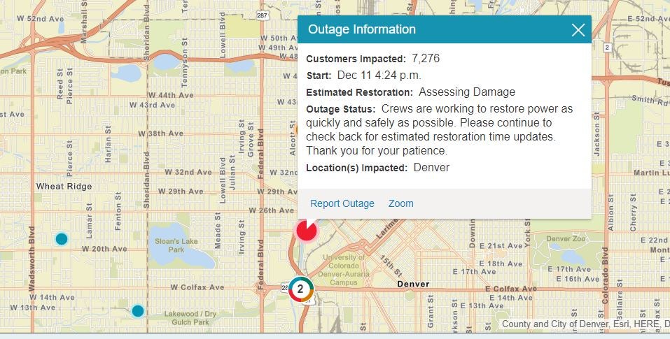 Nearly 10,000 Customers Without Power In Denver - CBS Colorado