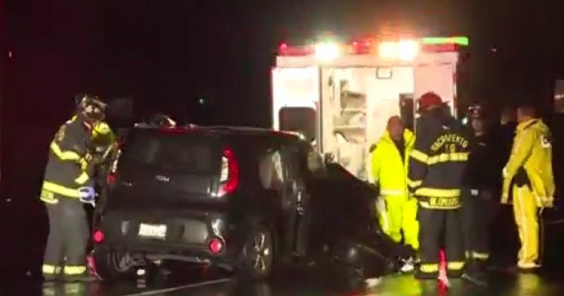 Amazon Truck Collides With Car In Sacramento - CBS Sacramento