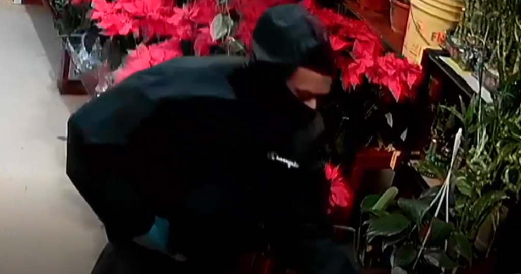 Caught On Video Brooklyn Flower Shop Robbed At Gunpoint Cbs New York
