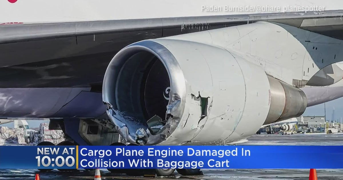 Cargo Plane Engine Damage In Collision With Baggage Cart At O'Hare ...